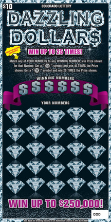 Dazzling Dollar$ | Scratch | Colorado Lottery